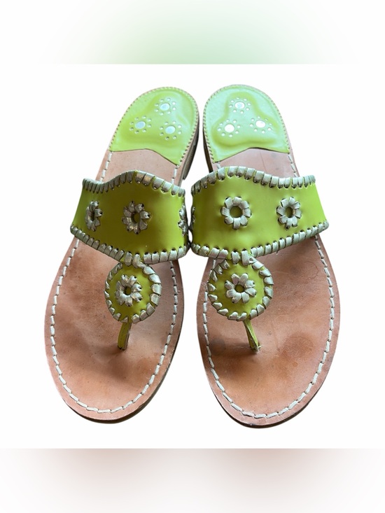 Jack Rogers | Shoes | Jack Rogers Lime Green Floral Slide Sandals ...